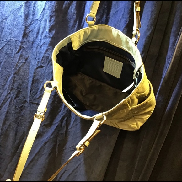 Coach | Bags | Coach Light Blue Patent Leather Logo Shoulder Bag | Poshmark